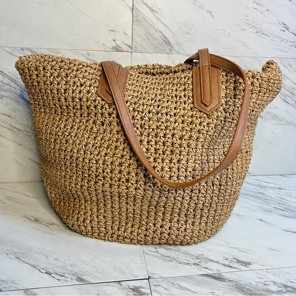 a.n.a | Bags | 36 New Ana Straw Tan Brown Tote Bag | Poshmark
